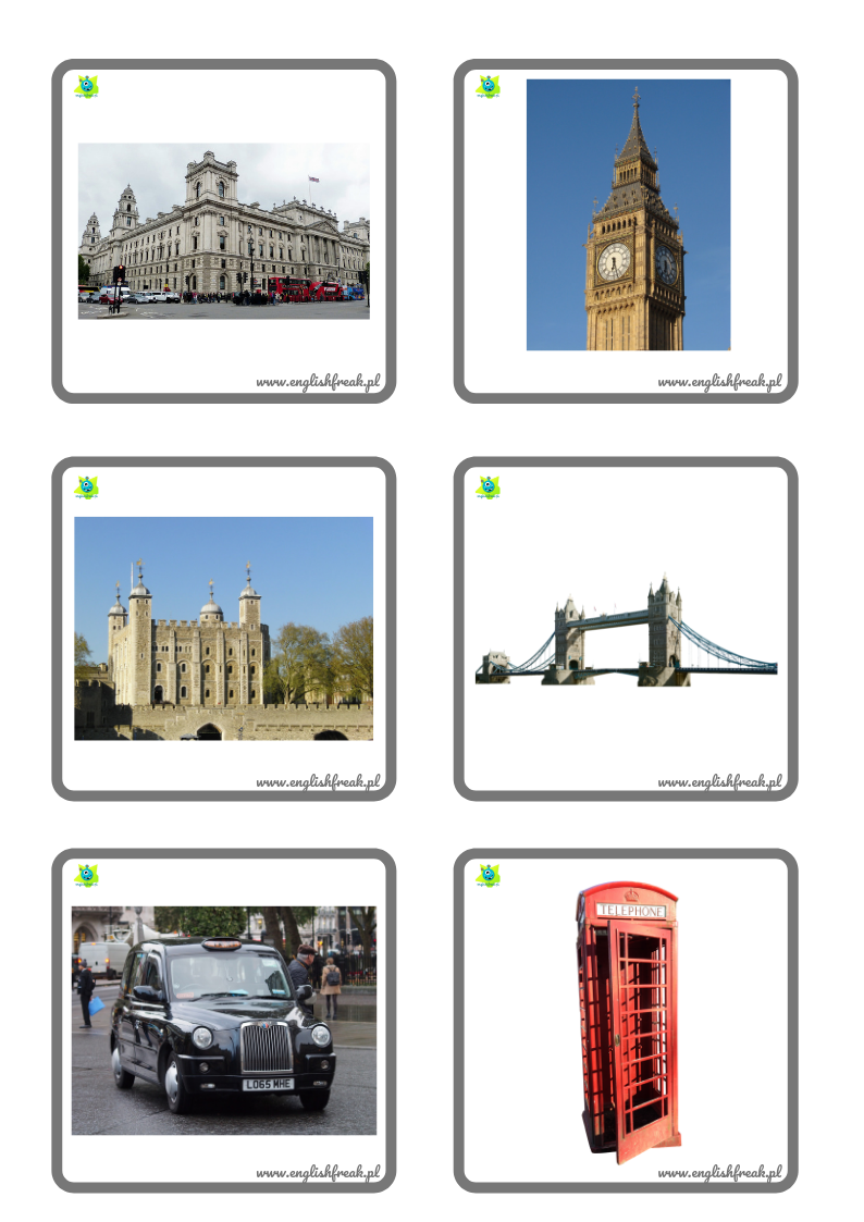 Wycieczka po Londynie z London Memory Game - English Freak | materiały ...