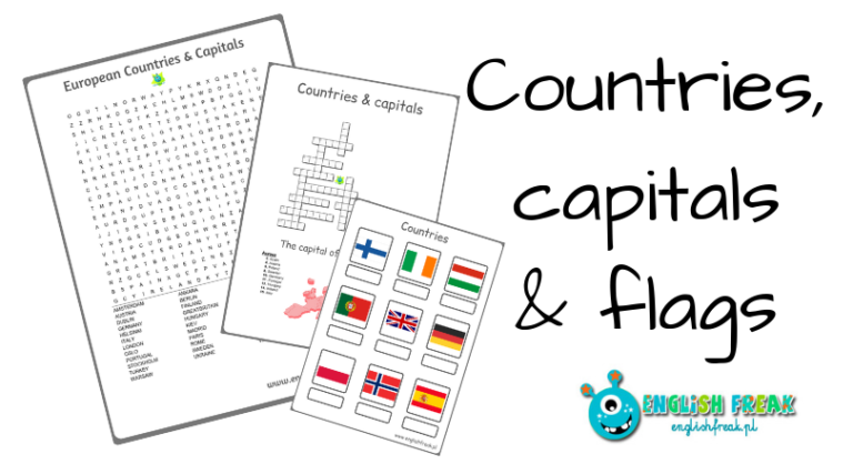 Countries, capitals and flags worksheets - English Freak | materiały ...
