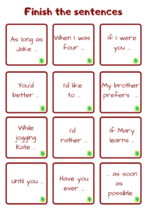 Finish the sentences - revision cards - English Freak | materiały ...