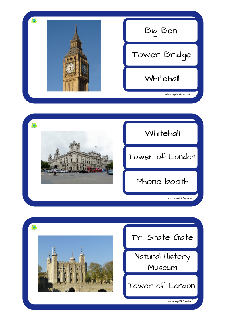 London Quiz Cards - English Freak | materiały edukacyjne