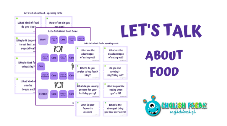 Food Speaking Cards - Let's talk about food - English Freak | materiały ...