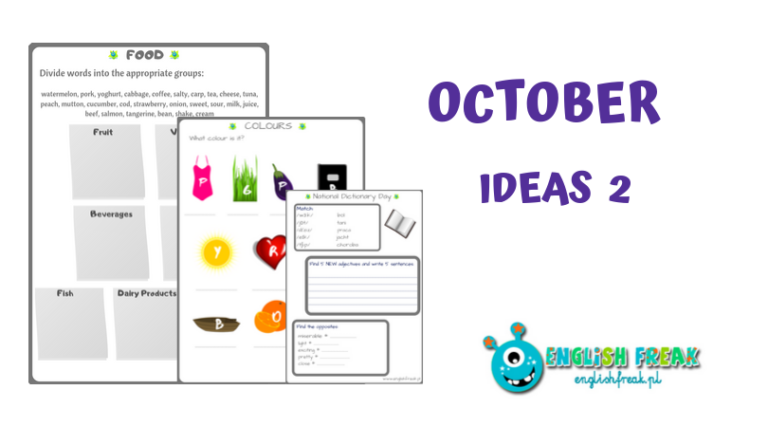 October Ideas and Worksheets - Food, Colours, Dictionary - English ...