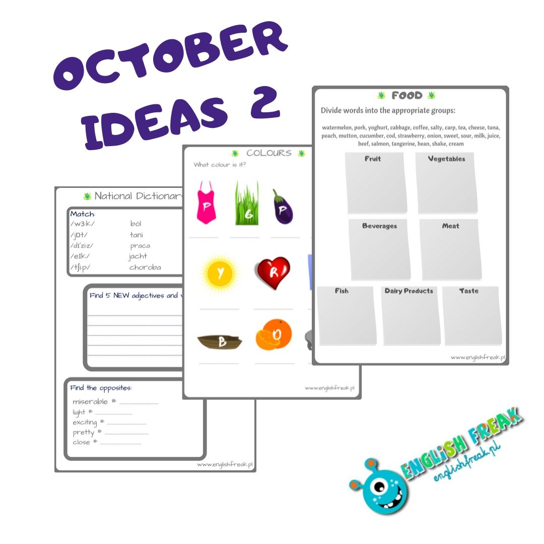 October Ideas and Worksheets - Food, Colours, Dictionary - English ...