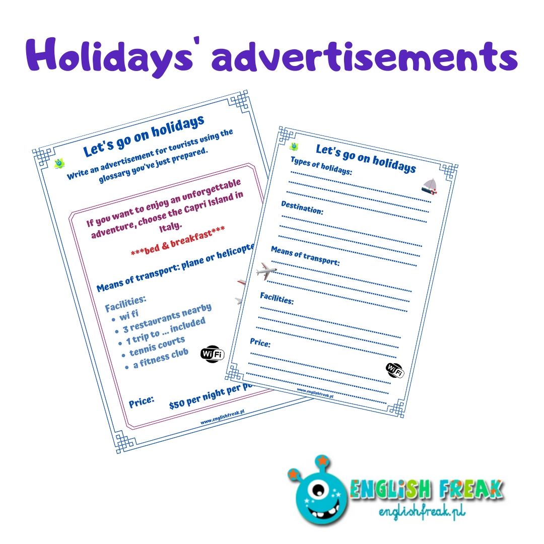 Holidays' advertisements - let's write some leaflets - English Freak ...